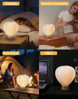 China RGB LED Rechargeable Cordless Hot Air Balloon Paper Lamp Origami Desk Night Light for sale