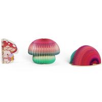 China Decorative Folding Origami Paper Mushroom Lamp Wooden Base for sale