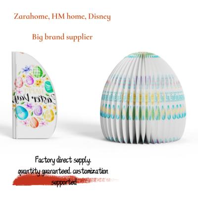 China Egg Ogee Paper Table Mini Origami Led Light Rechargeable Plug In LED Touch Control for sale