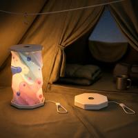 China Rechargeable Origami Mini Rotating Paper Lamp Desk Lights E26 Touch Control Birthday Gift for sale