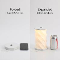 China Rechargeable Origami Mini Rotating Paper Lamp Desk Lights E26 Touch Control Birthday Gift for sale