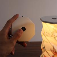China Smart Touch LED Handmade Robin Rotating Paper Lamp Night Light Home Lantern for sale