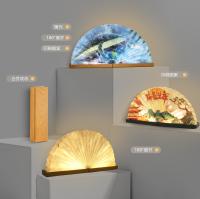 China Beechwood Dimmable Folding Paper Lamp Battery Powered Handcrafted light for sale