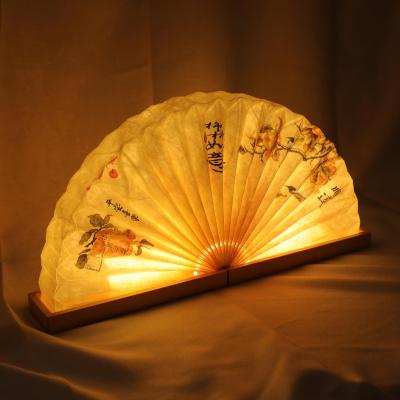 China Portable PE Paper Bedside Lamp LED Light Waterproof Handcrafted Fan for sale