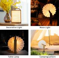 China Wooden Handheld LED Ginkgo Accordion Light Reading Lamp 4100K Eco Friendly for sale