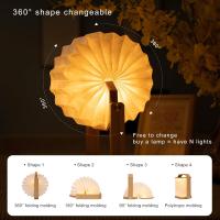 China Wooden Handheld LED Ginkgo Accordion Light Reading Lamp 4100K Eco Friendly for sale