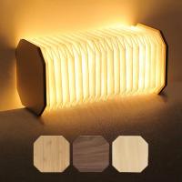 China 5W LED Night Camping Accordion Light Wooden Lamp Flexible ODM for sale
