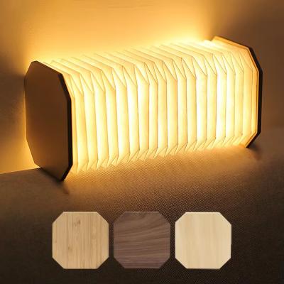 China 5W LED Night Camping Accordion Light Wooden Lamp Flexible ODM for sale