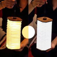 China 5W LED Night Camping Accordion Light Wooden Lamp Flexible ODM for sale