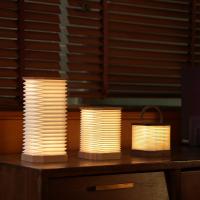 China ODM Gingko Smart Accordion Floor Lamp Wooden LED Reading Light For Bedroom for sale