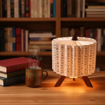China Timber Folding LED Table Origami Paper Light Fixture Reading Lamp Custom for sale
