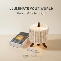 China Timber Folding LED Table Origami Paper Light Fixture Reading Lamp Custom for sale