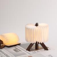 China Modern Handmade Curved Paper Origami Table Lamp LED Night Light For Office for sale