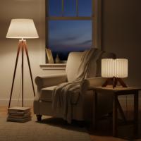 China Bedroom Folding Origami Table Lamp Pleated Shade Soft Lighting 3500K for sale