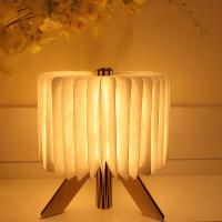 China Rechargeable Folding Origami Light Table Paper Lamp Round Home Decoration for sale
