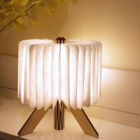 China Rechargeable Folding Origami Light Table Paper Lamp Round Home Decoration for sale