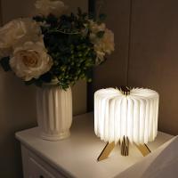 China Rechargeable Folding Origami Light Table Paper Lamp Round Home Decoration for sale