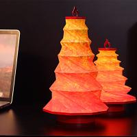 China Foldable Origami Paper Led Xmas Christmas Tree Lights 3.7V 1200mAh for sale