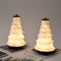 China Cordless Bedroom Tree Shaped Lamp Wood Paper Lights Home Decor for sale