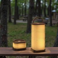 China Rechargeable LED Gingko Smart Accordion Light Outdoor Camping Folded Paper Lamp for sale