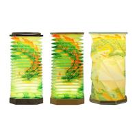 China 3500K Desk Origami Crinkle Paper Square Floor Lamp Rotating Dragon Boat Printing for sale