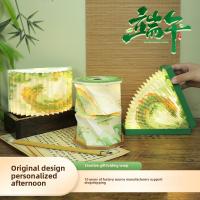China 3500K Desk Origami Crinkle Paper Square Floor Lamp Rotating Dragon Boat Printing for sale