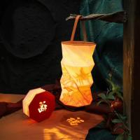 China OEM Handmade Crepe Folding Paper Lamp Wireless Lithium Battery for sale
