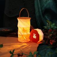 China OEM Handmade Crepe Folding Paper Lamp Wireless Lithium Battery for sale
