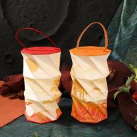 China Hollow Folding Crinkle Paper Lamp Wireless Floor Standing Silkscreen Printing for sale