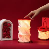 China Valentine'S Day Adjustable Crinkle Folding Paper Lamp Lampshade Led Spotlight for sale