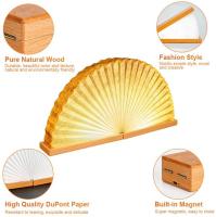 China Dimmable Geometric Origami Colour Paper Lamp Fan Shape USB Charging for sale