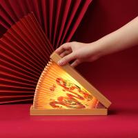 China Custom Folding Paper Lamp Desk Fan Lights Gift UV Printing 1100mA for sale