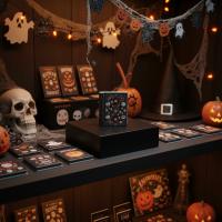 China Holiday Folding Paper Lamp Fridge Magnet 2 in 1 Magnetic LED Night Light Halloween Easter Designs Seasonal Gift for Party Stores for sale