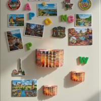 China Mini Foldable Luminous Wooden Book Light Strong Suction Creative Fridge Magnet Design Scenic Area Promotional Business Gift for sale