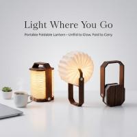 China Folding Paper Lantern for Outdoor Adventures Collapsible Accordion LED Lamp with Wooden Handle Long-Lasting for sale