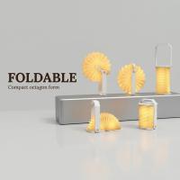 China Desk Aesthetic Foldable Paper Lamp Wood ABS Frame 1200mAh Portable Handheld Nightstand Lamp Cozy Warm Glow for Bedroom Wholesale for sale