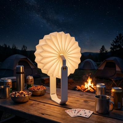 China Transformable Handheld Paper Lamp Wood ABS Construction 1200mAh Foldable LED Light Multi-Shape Adjustment Travel Home for sale