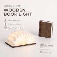 China Cartoon Style Foldable Paper Lamp Magnet Cute Wooden Fridge Light RGB & Warm Rechargeable Adorable Night Light for Kids' Room for sale