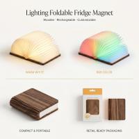 China Custom LOGO Foldable Paper Lamp with Refrigerator Magnet LED Night Light Wholesale Promotional Novelty Light Supplier for sale
