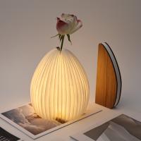 China Home Decor Lights Vase Paper Lantern Table Lamp Restaurant Rechargeable Rotating Night Light Folding Flower Valentine's Day Gift for sale