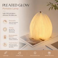 China Eco-Friendly Vase Shaped Paper Lamp with Flower Tube, USB Rechargeable LED Dimmable Night Light, Home Decor for Bedside Table for sale
