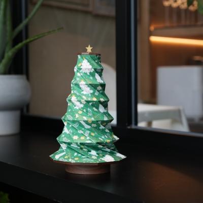 China Origami Christmas Tree Rechargeable LED Lamp Wireless standing LED tree Perfect for Cozy Nights for sale