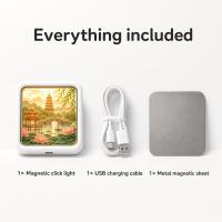 China Magnetic Click Light 3D Scenic Art Fridge Magnet Switch-Shaped USB Rechargeable Soft LED Night Light Travel Gift Souvenir for sale