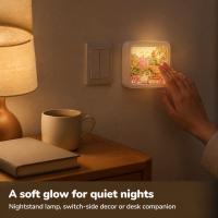 China Magnetic Click Light 3D Scenic Art Fridge Magnet Switch-Shaped USB Rechargeable Soft LED Night Light Travel Gift Souvenir for sale