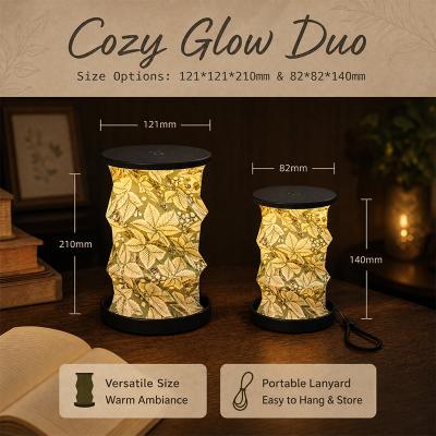 China Round Folding Paper Lamp ABS Material with Portable Handle Low MOQ Wholesale Rechargeable LED Lantern for Home Garden Party for sale