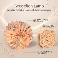 China Cordless ABS Folding Paper Lamp Wireless Charging Touch Control Dimmable LED Accordion Light for Home Hotel Restaurant Deco for sale