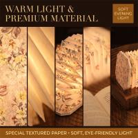 China Vintage Floral Folding table Lamp | Premium Art Paper Craft & Warm Gold Ambient Light for sale