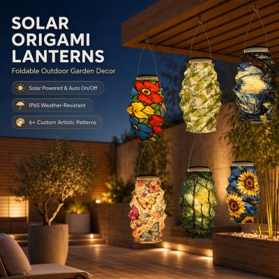 China 2026 New product OEM ODM HDPE Solar Garden Lights Outdoor Waterproof Foldable Paper Lantern for Garden Pathway for sale