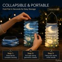 China 2026 New product OEM ODM HDPE Solar Garden Lights Outdoor Waterproof Foldable Paper Lantern for Garden Pathway for sale