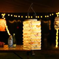 China 2026 New product Factory Direct HDPE Solar Garden Lights Outdoor Waterproof Foldable Paper Lantern 1800mAh Battery for Landscape Lighting for sale